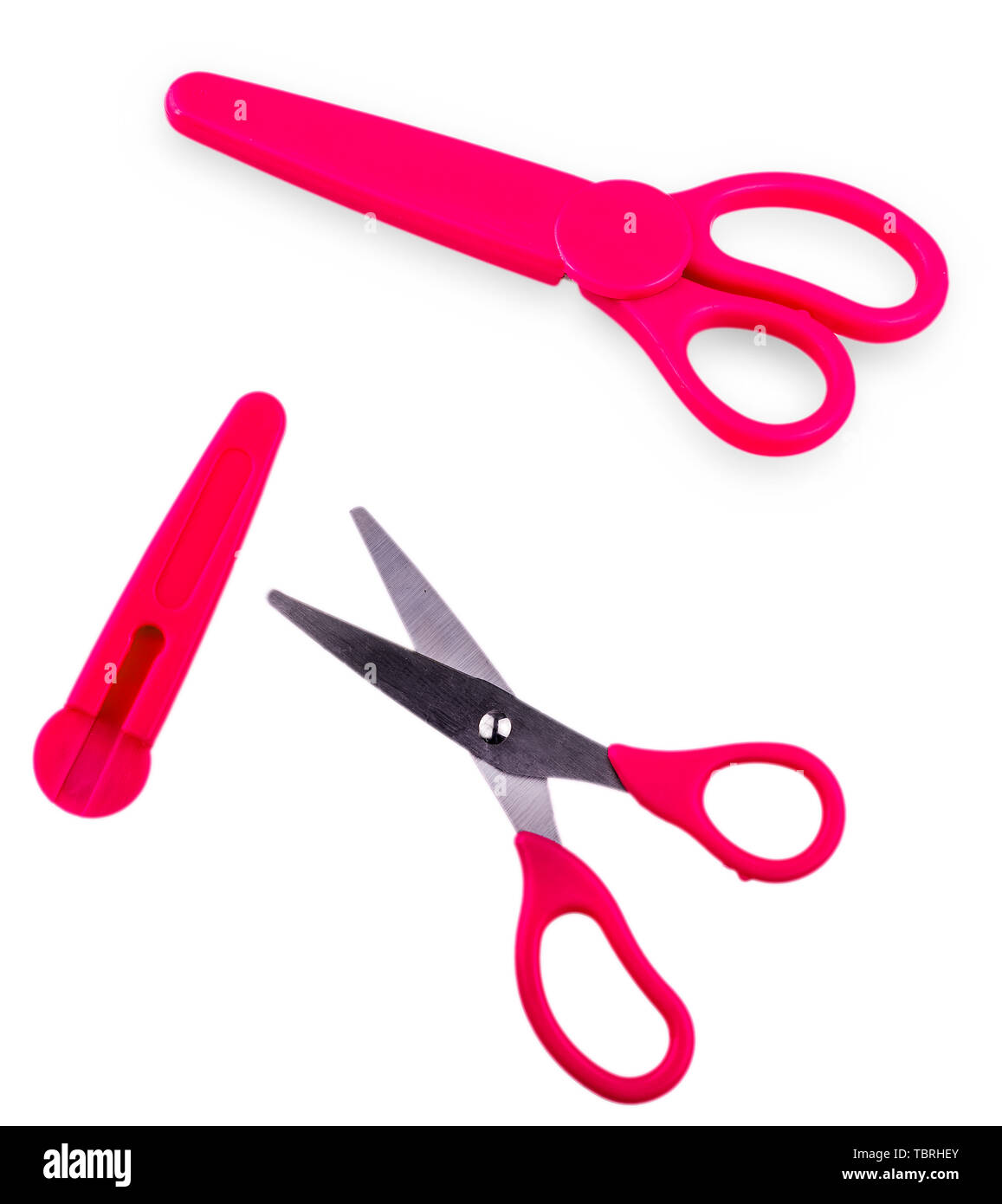 The children's color scissors isolated on white background Stock Photo ...