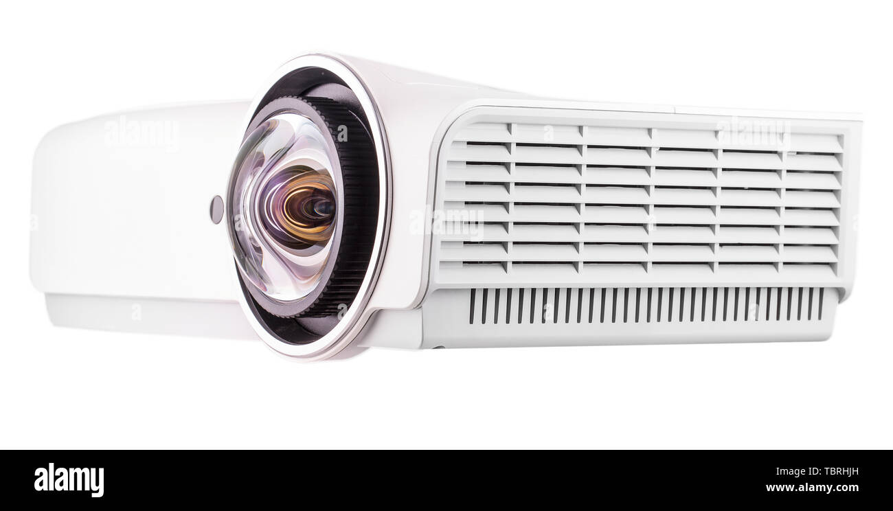 Multimedia Projector Isolated on White Background Stock Photo - Alamy