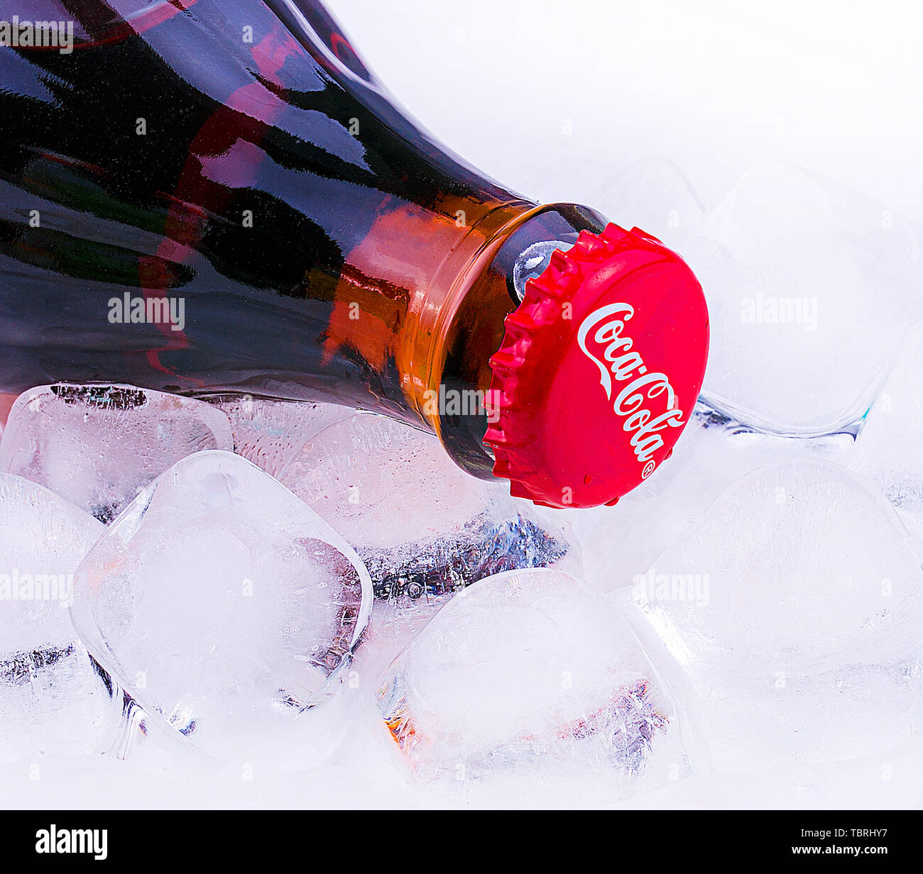 Chisinau, Moldova April - 03, 2017: The Classic Coca-Cola bottle with ...