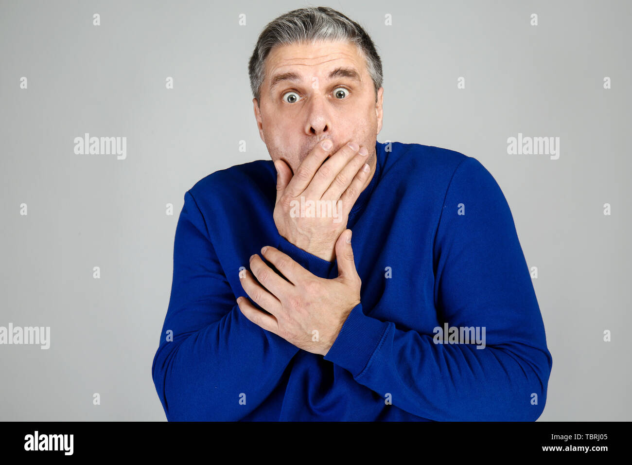 Portrait scared frightened caucasian middle hi-res stock photography ...