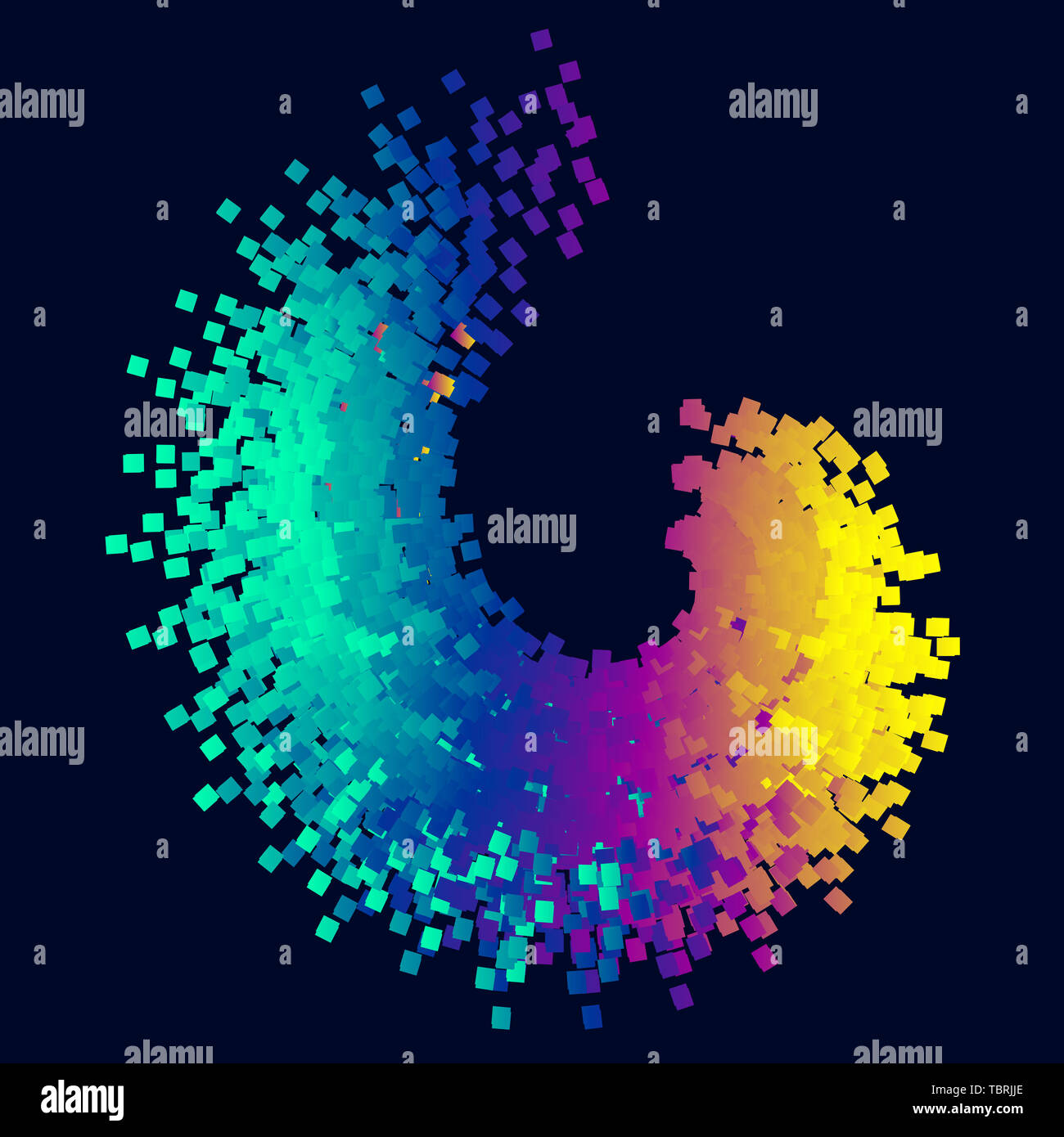 Color square particles form glowing abstract background Stock Photo - Alamy