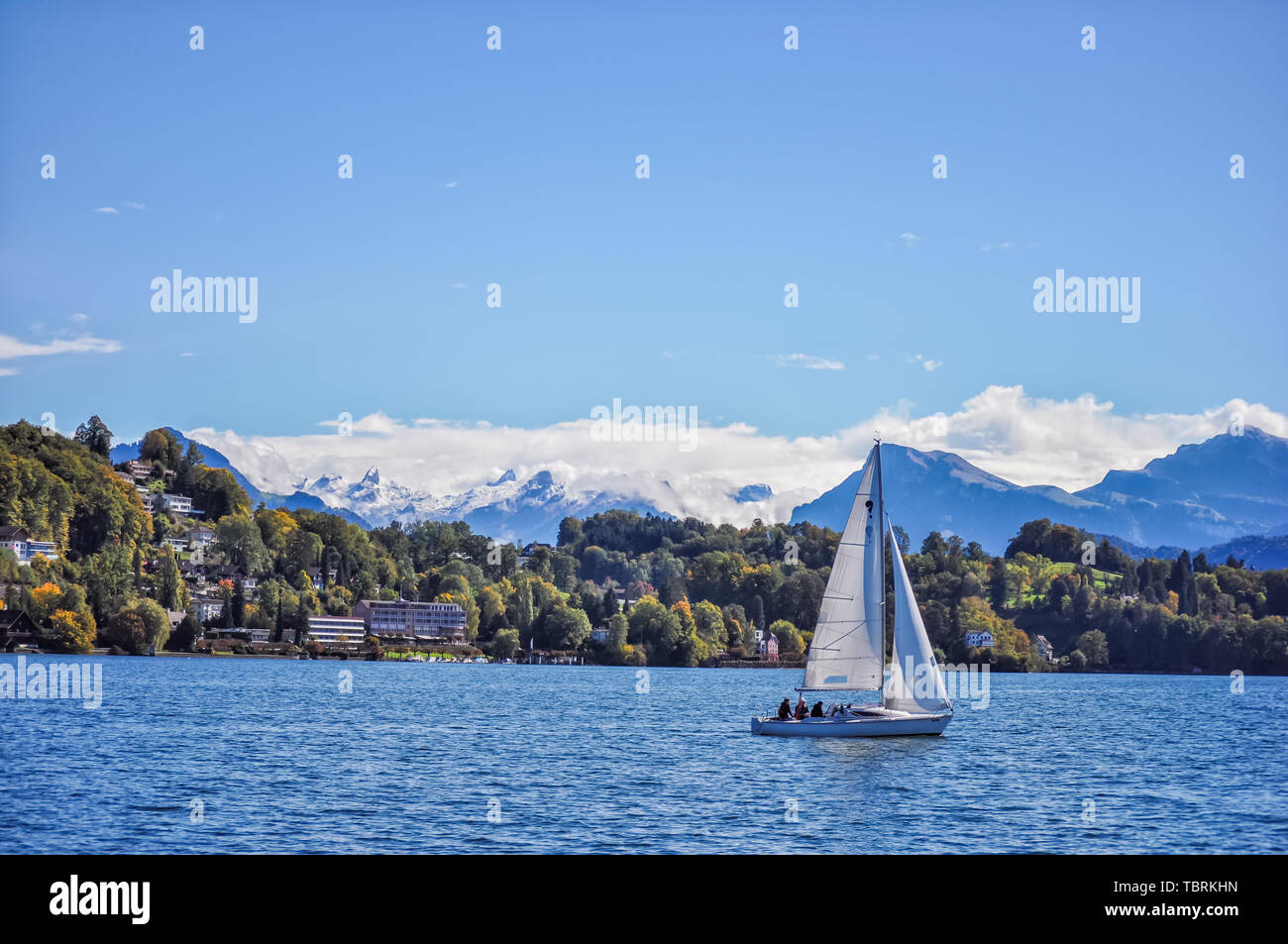Scenery of Lake Rusen, Switzerland Stock Photo - Alamy