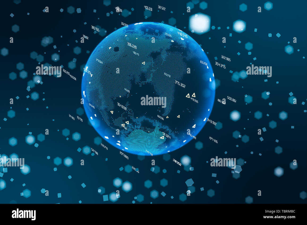 Three-dimensional rendering, global big data concept Stock Photo - Alamy