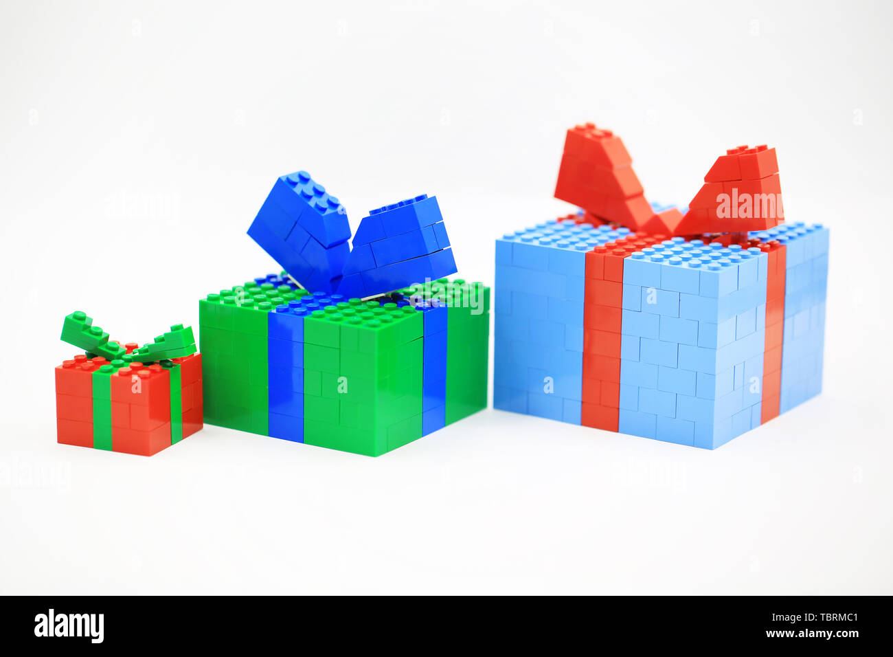 Building blocks gift Stock Photo - Alamy