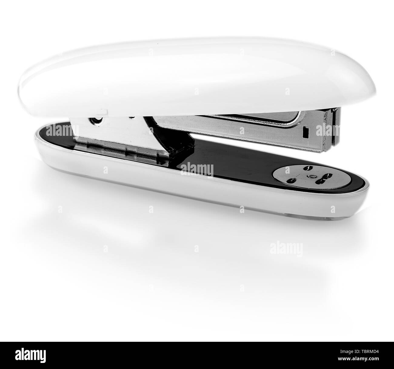 White and metal stapler over a white background Stock Photo - Alamy