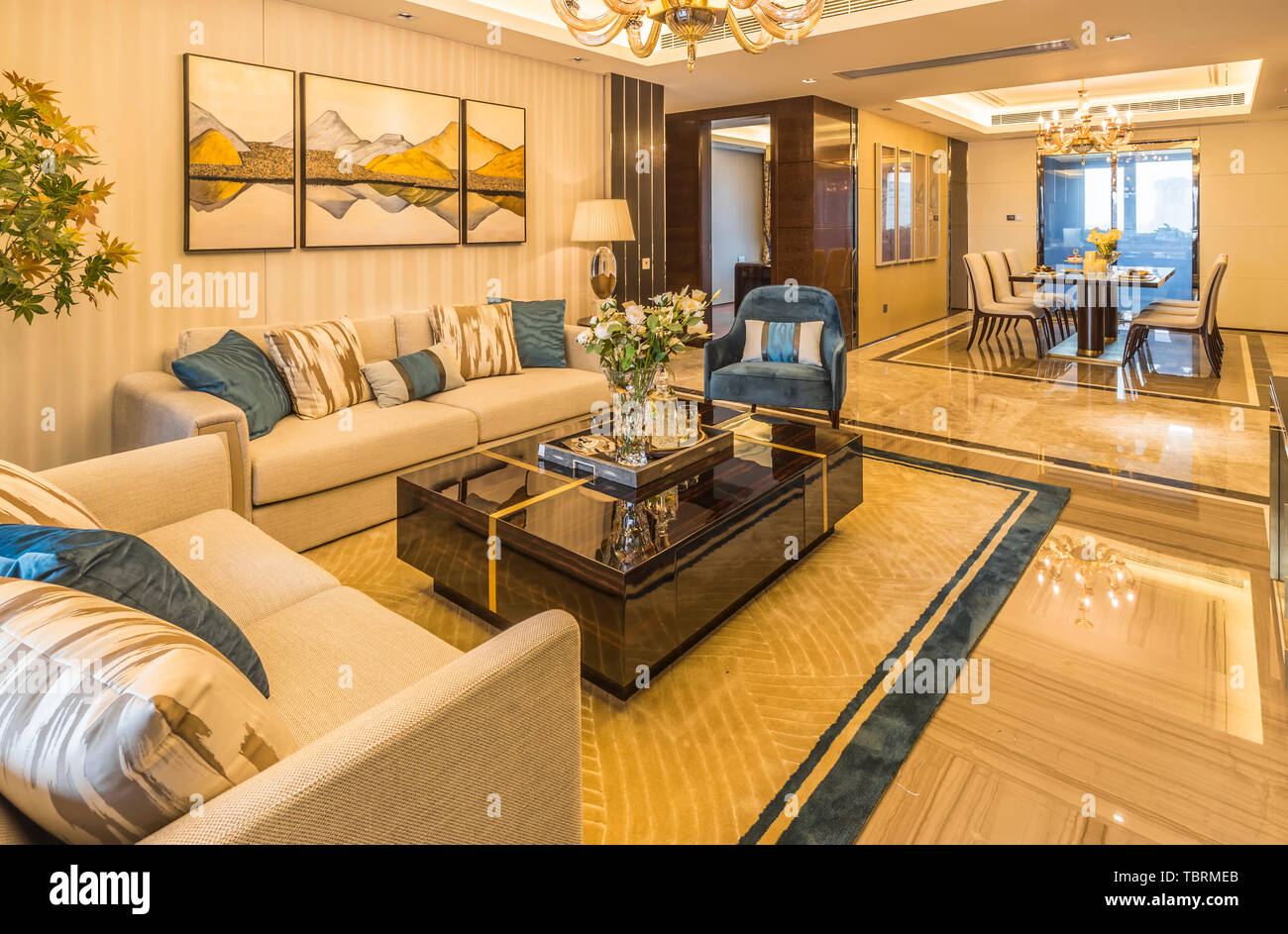 Interior of the model room Stock Photo - Alamy