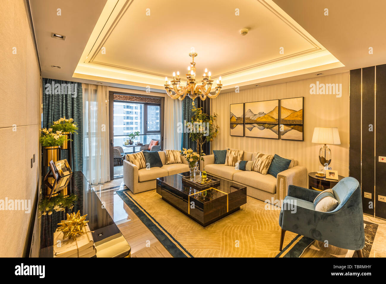 Interior of the model room Stock Photo - Alamy