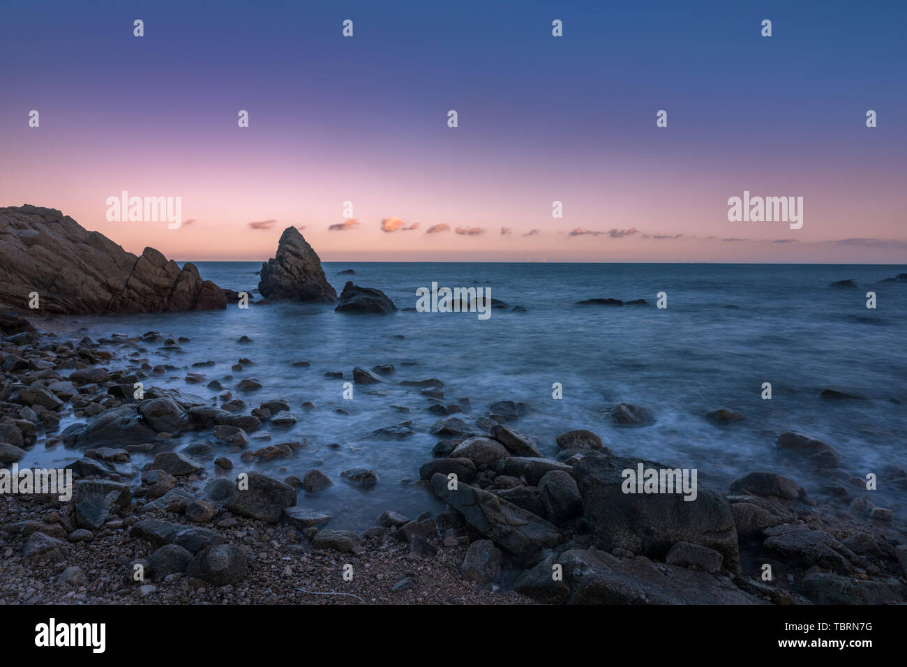Evening by the sea Stock Photo - Alamy