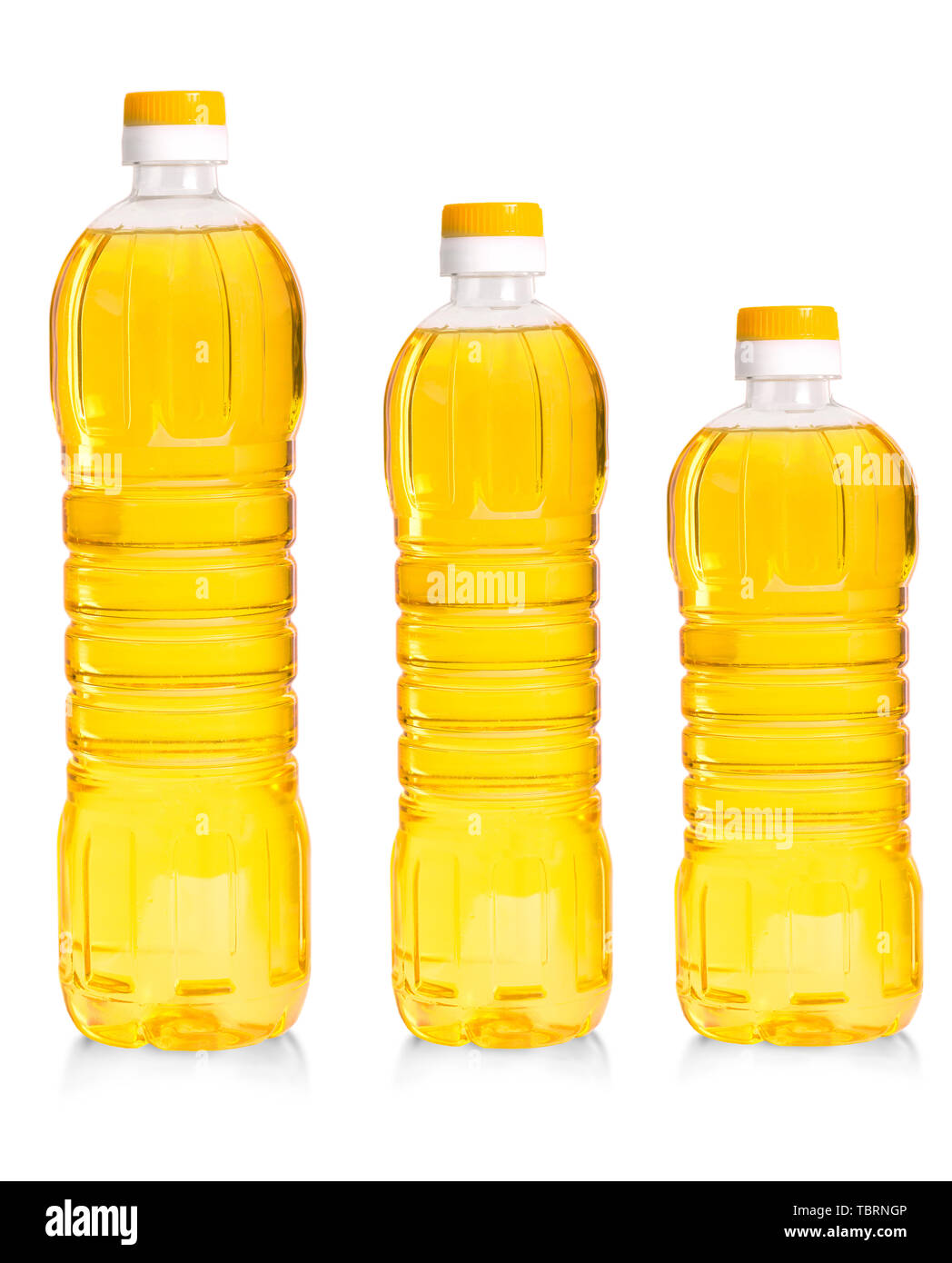 Set the bottles of oil, isolated on white Stock Photo - Alamy
