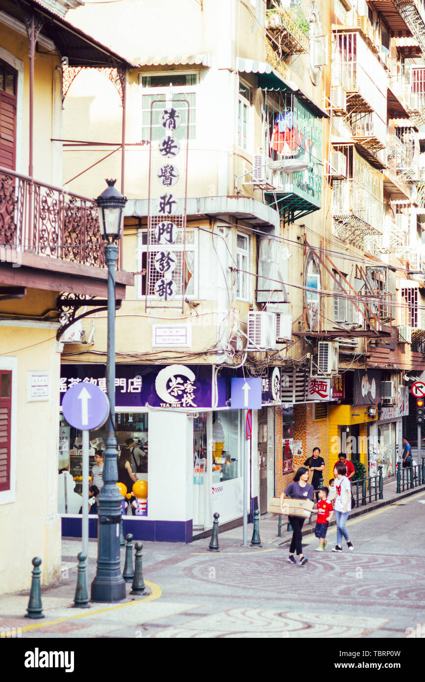 Macau Street View Stock Photo - Alamy