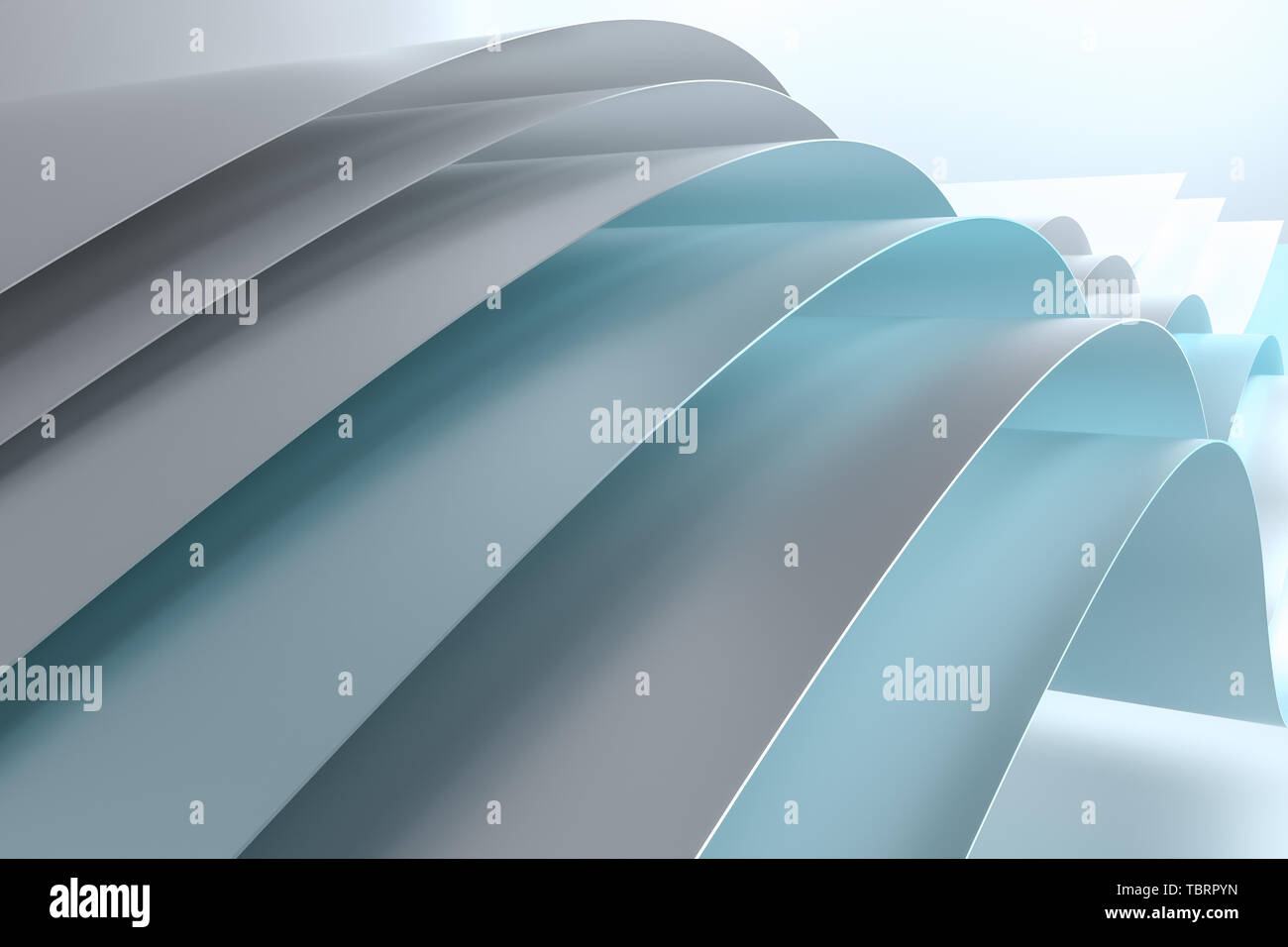 Three-dimensional rendering, blue gradient curved background Stock ...