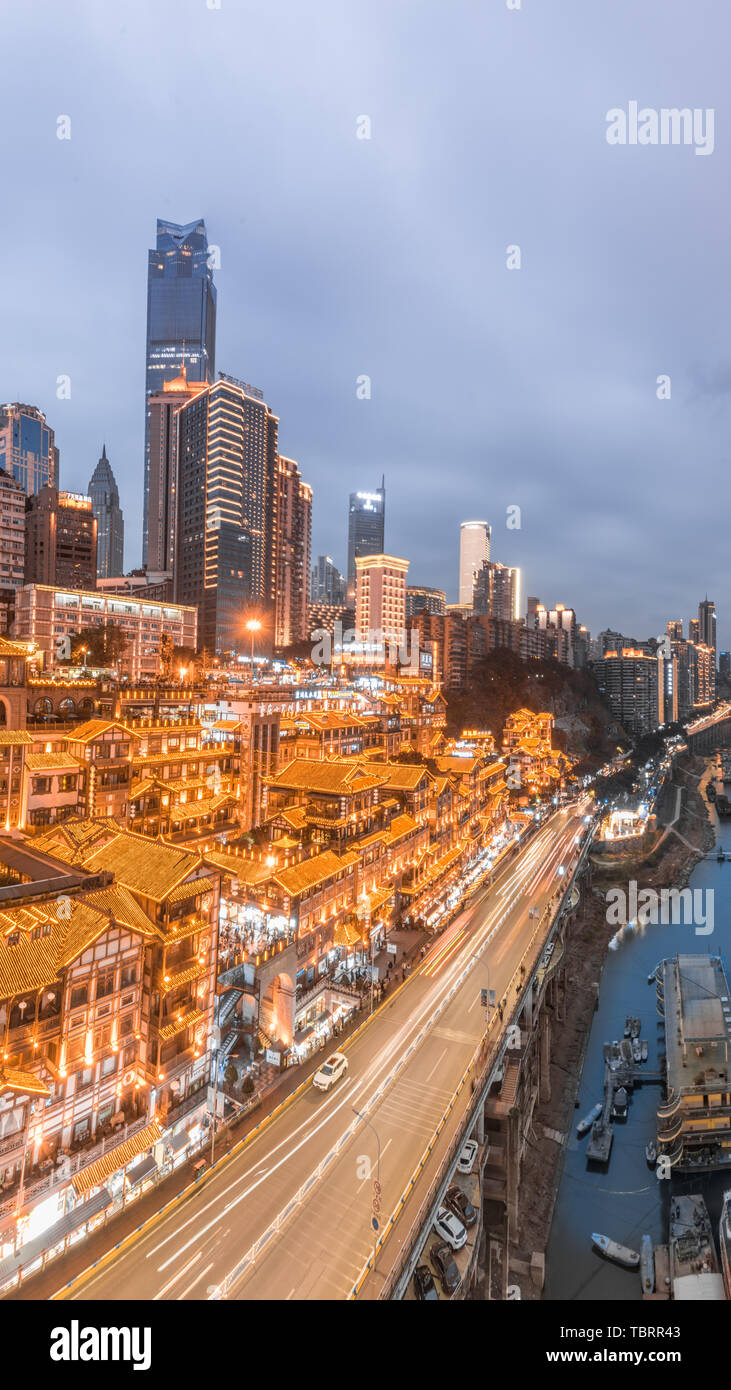 Night view of Hongya Cave, Chongqing Stock Photo - Alamy