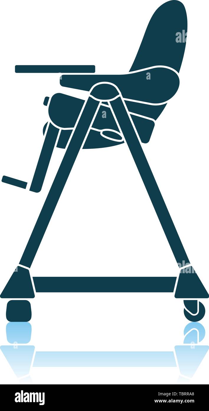 Baby High Chair Icon. Shadow Reflection Design. Vector Illustration ...