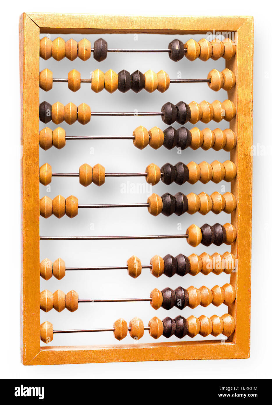 old wooden abacus carved on a white background Stock Photo - Alamy