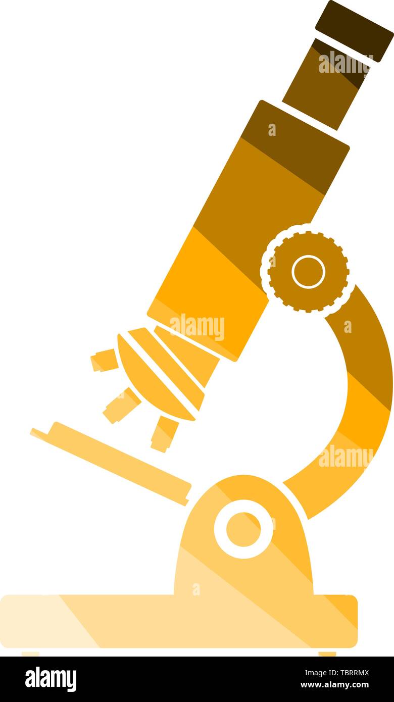 School Microscope Icon. Flat Color Ladder Design. Vector Illustration ...