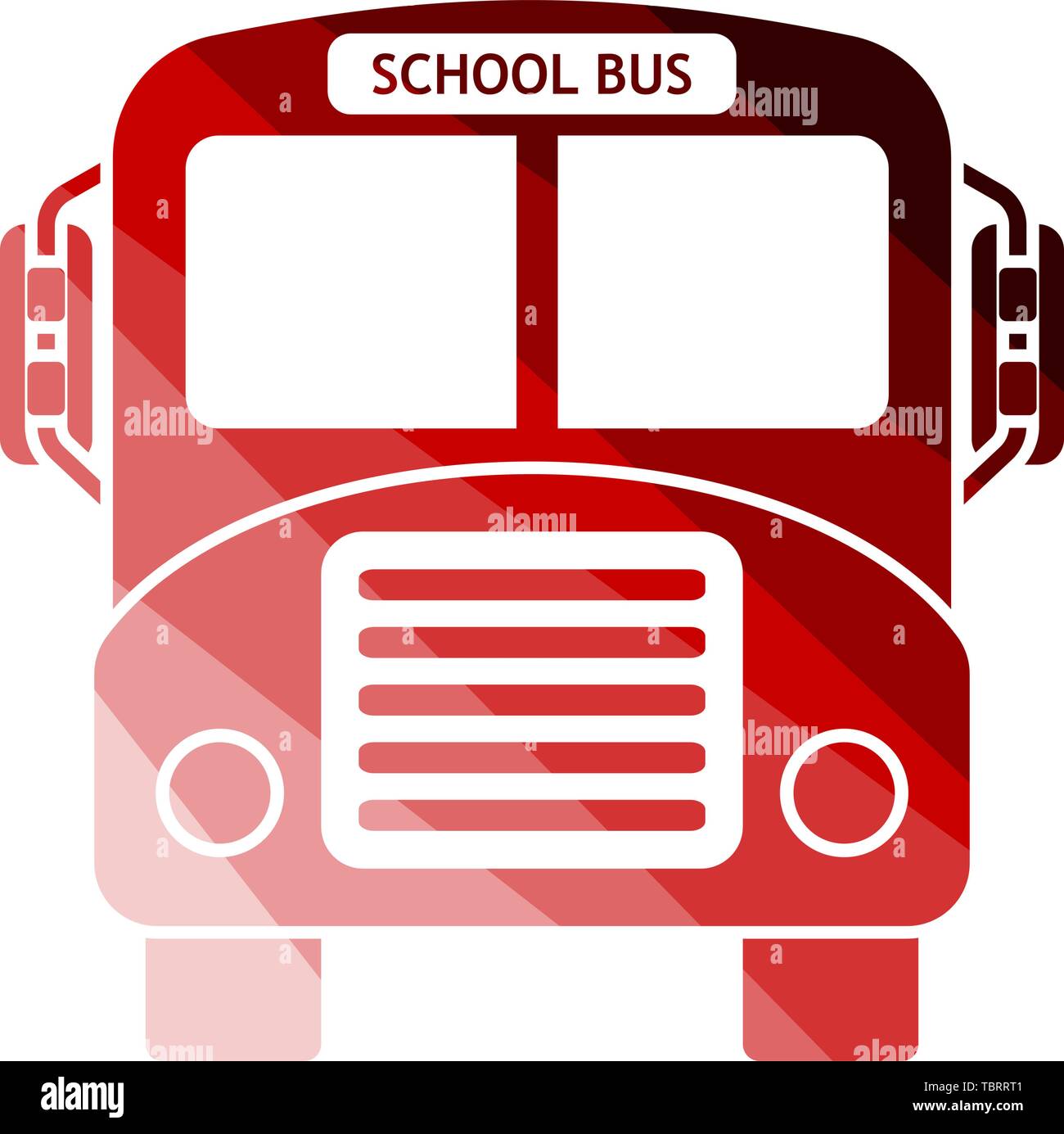 School Bus Icon. Flat Color Ladder Design. Vector Illustration Stock ...