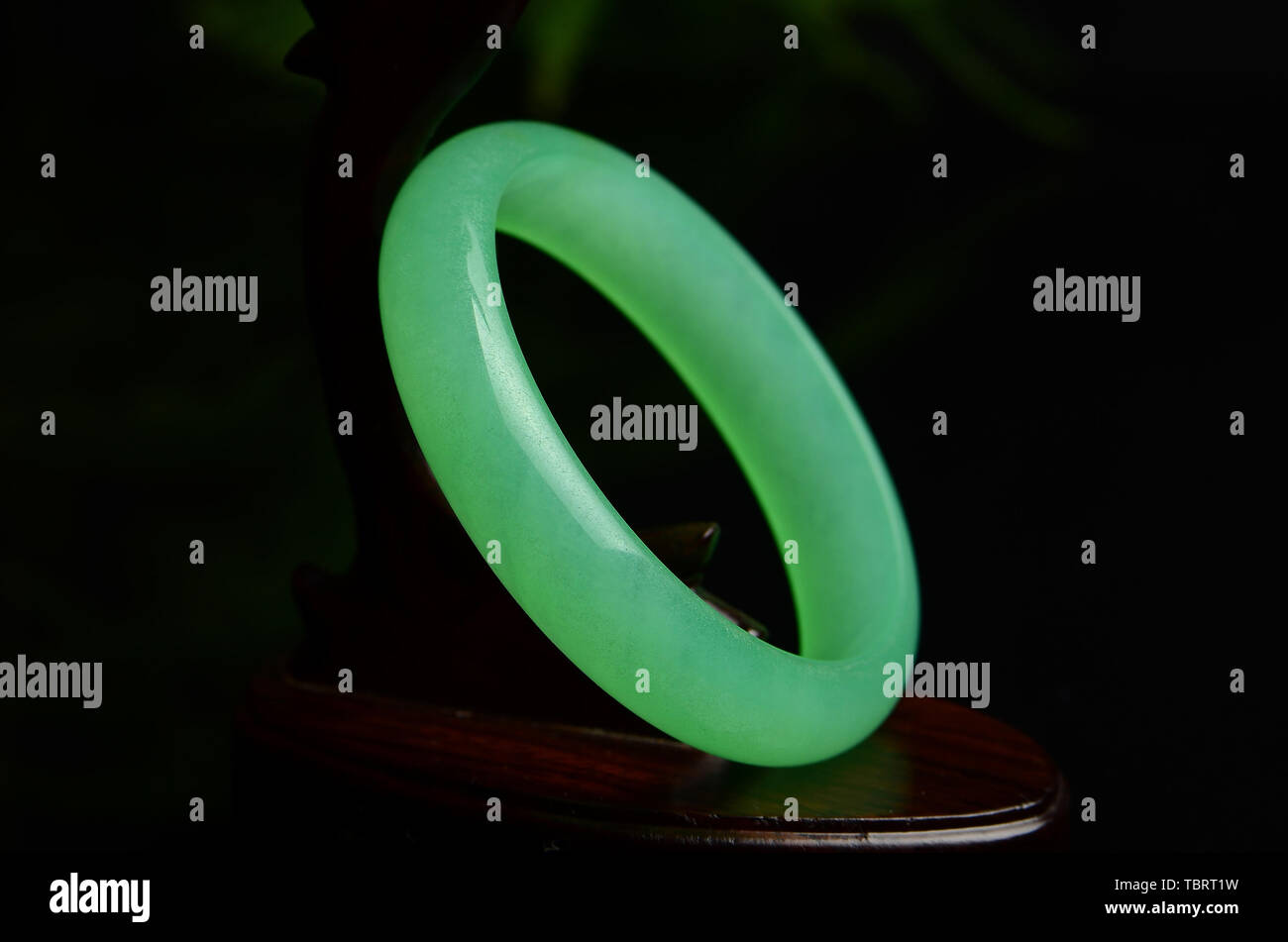Still life picture of jade bracelet Stock Photo - Alamy