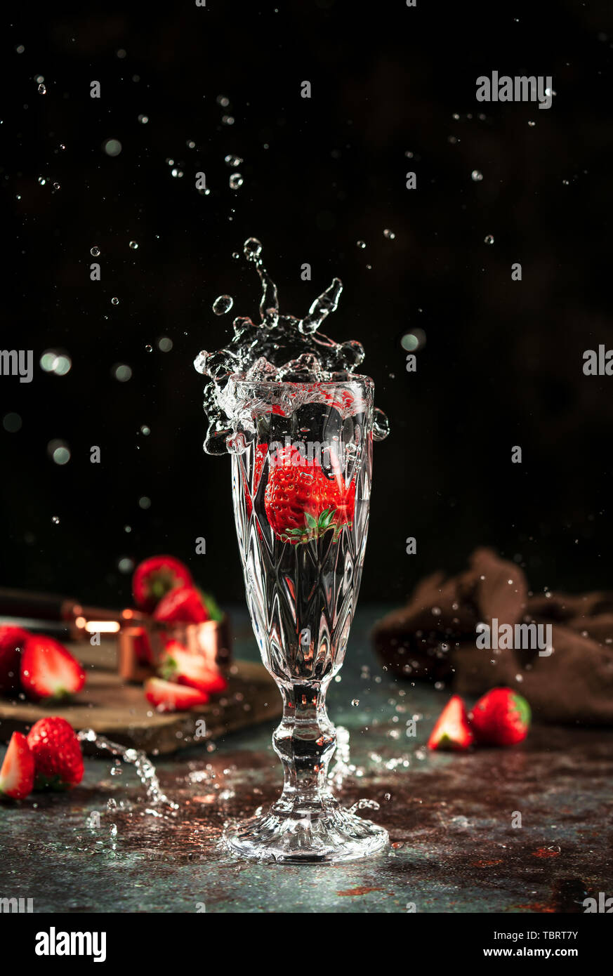 Strawberry soda splash Stock Photo - Alamy