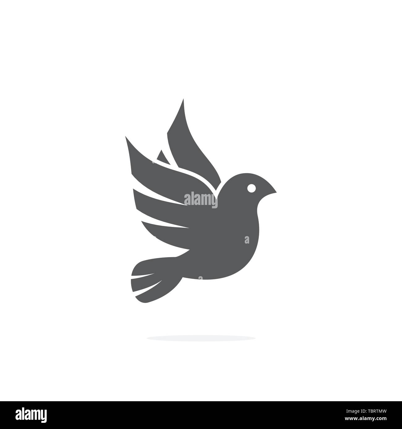 Dove flying icon on Cut Out Stock Images & Pictures - Alamy