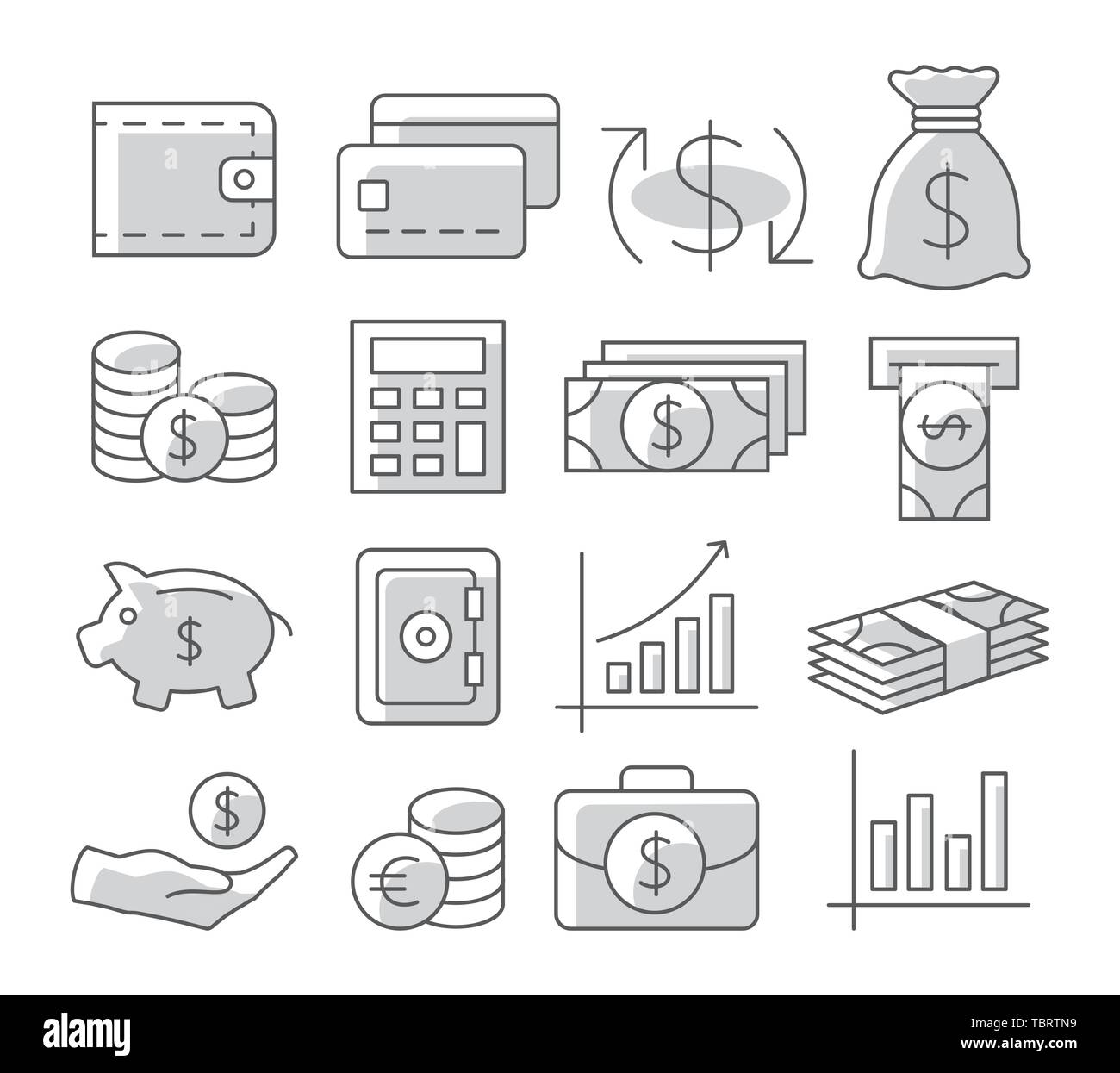 Money icons on white background Stock Vector Image & Art - Alamy