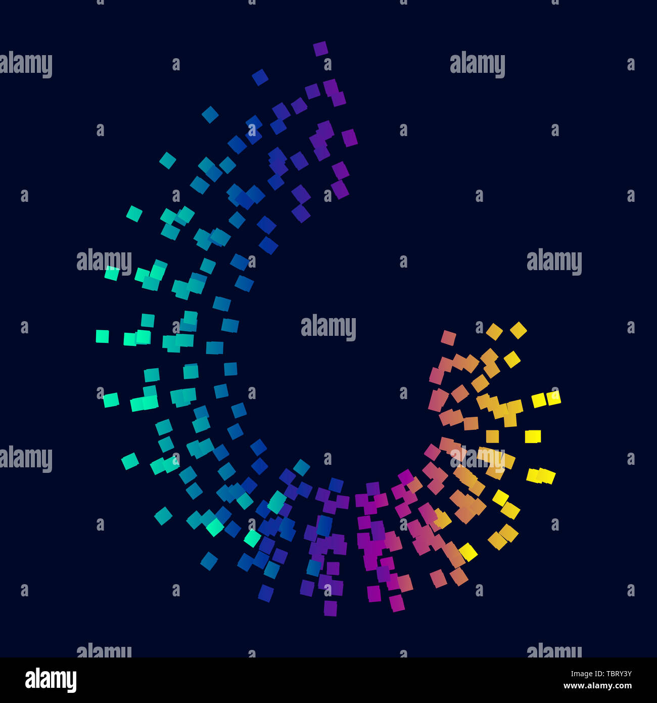 Color square particles form glowing abstract background Stock Photo - Alamy