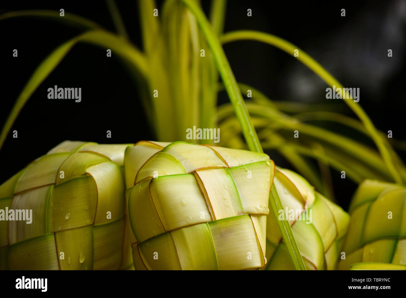 Ketupat "asian rice dumpling". Ketupat is a natural rice casing made ...