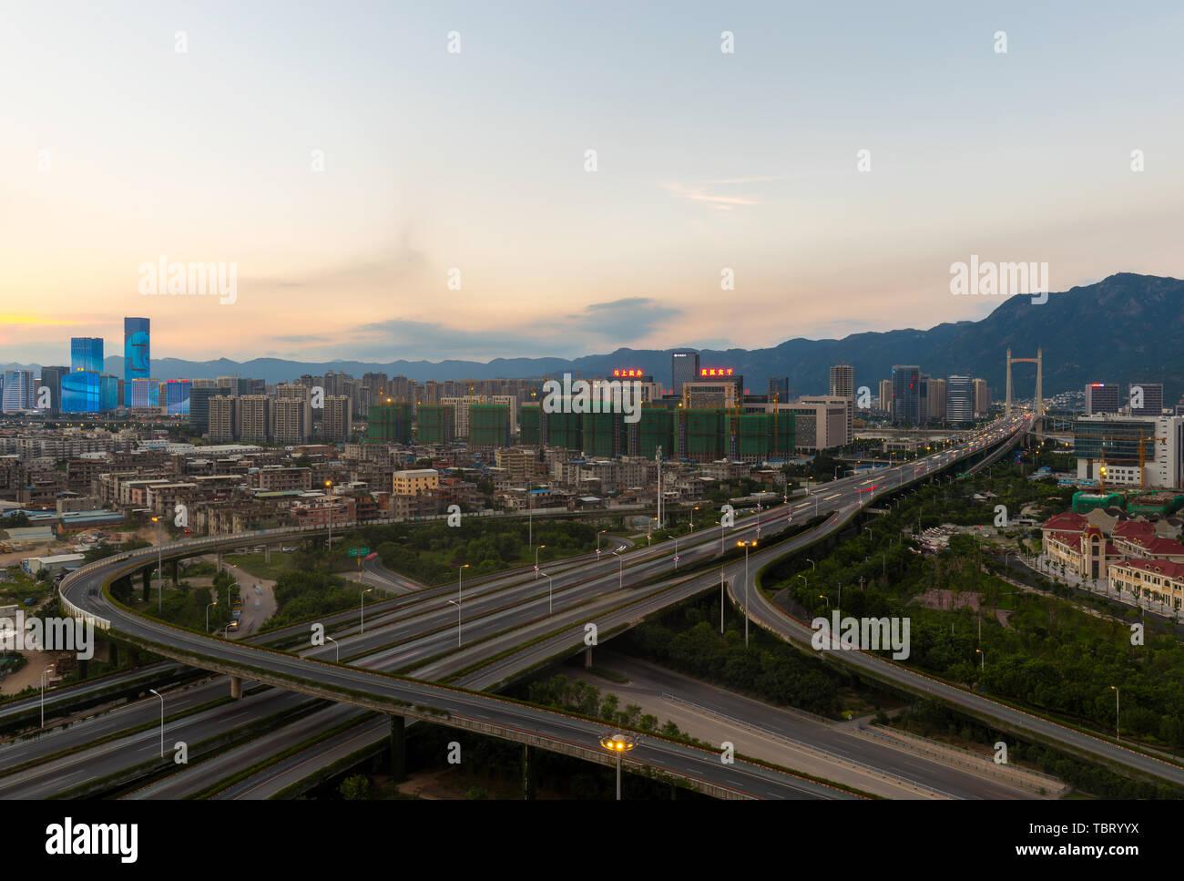 Fuzhou city gushan bridge viaduct hi-res stock photography and images ...