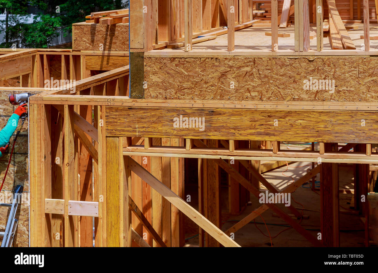 Building frame structure on a new development timber frame for a ...