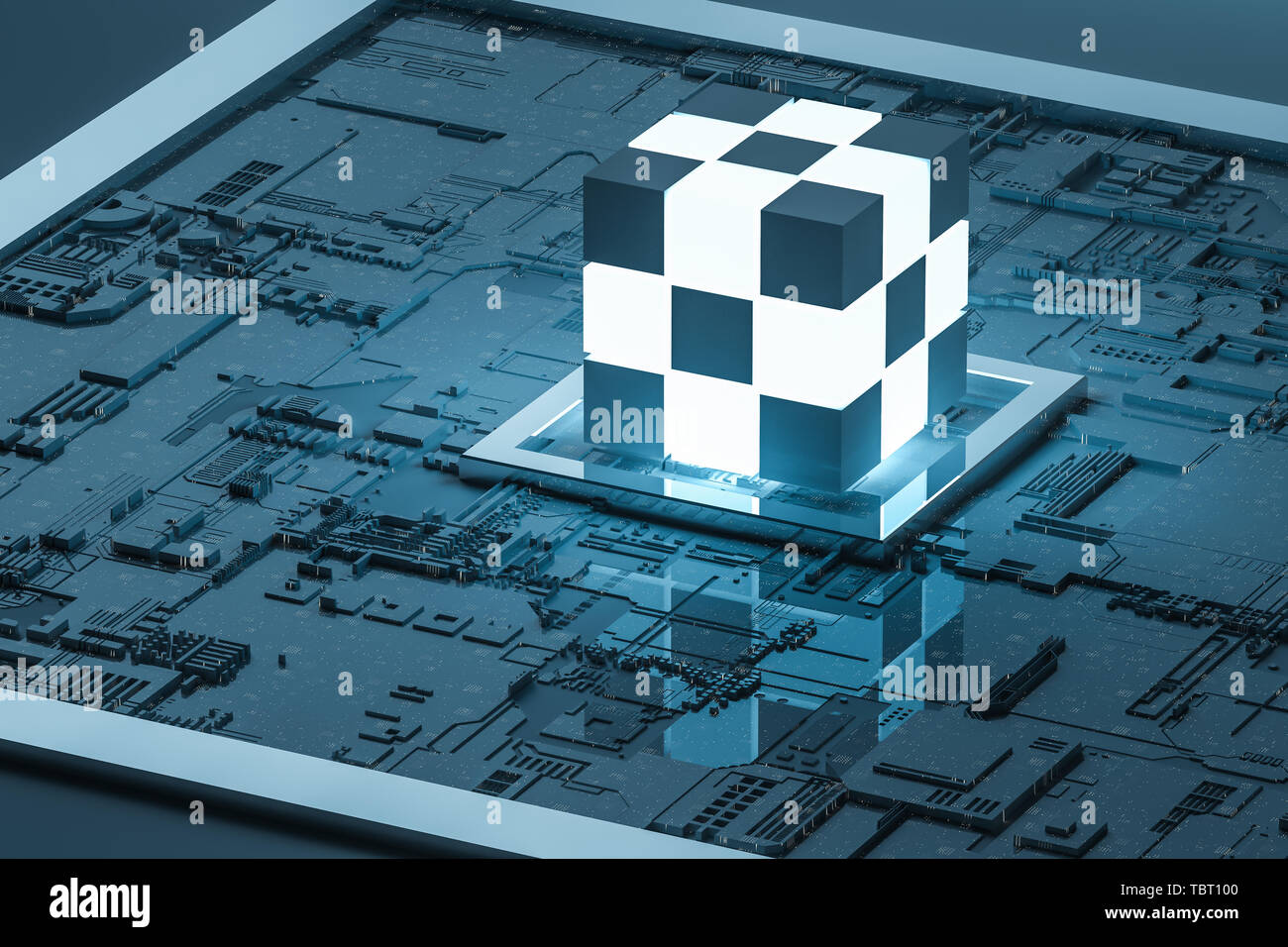 Three-dimensional rendering, circuit board and chip Stock Photo - Alamy