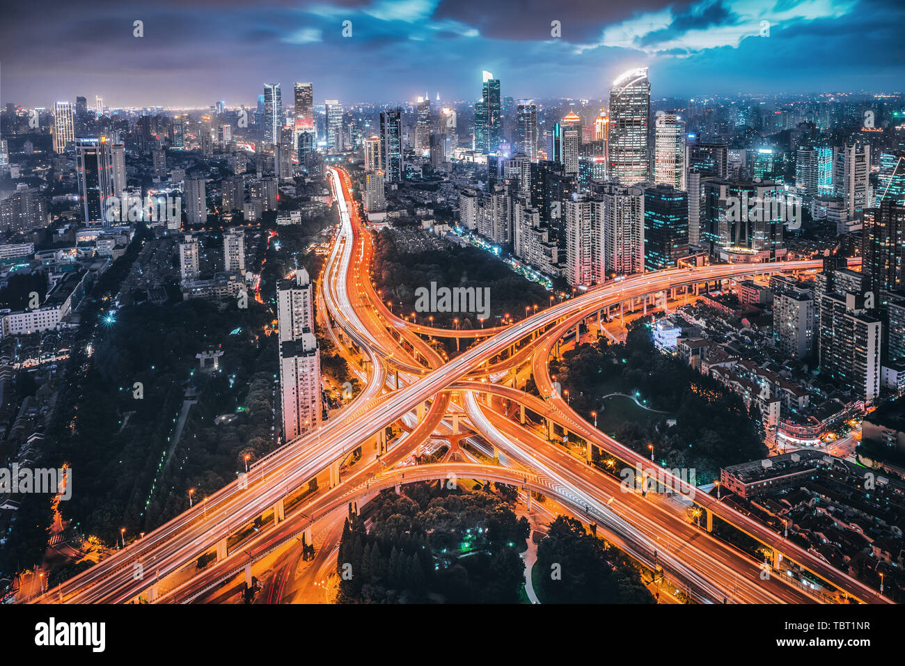 Shanghai Yan'an Road Viaduct Stock Photo - Alamy