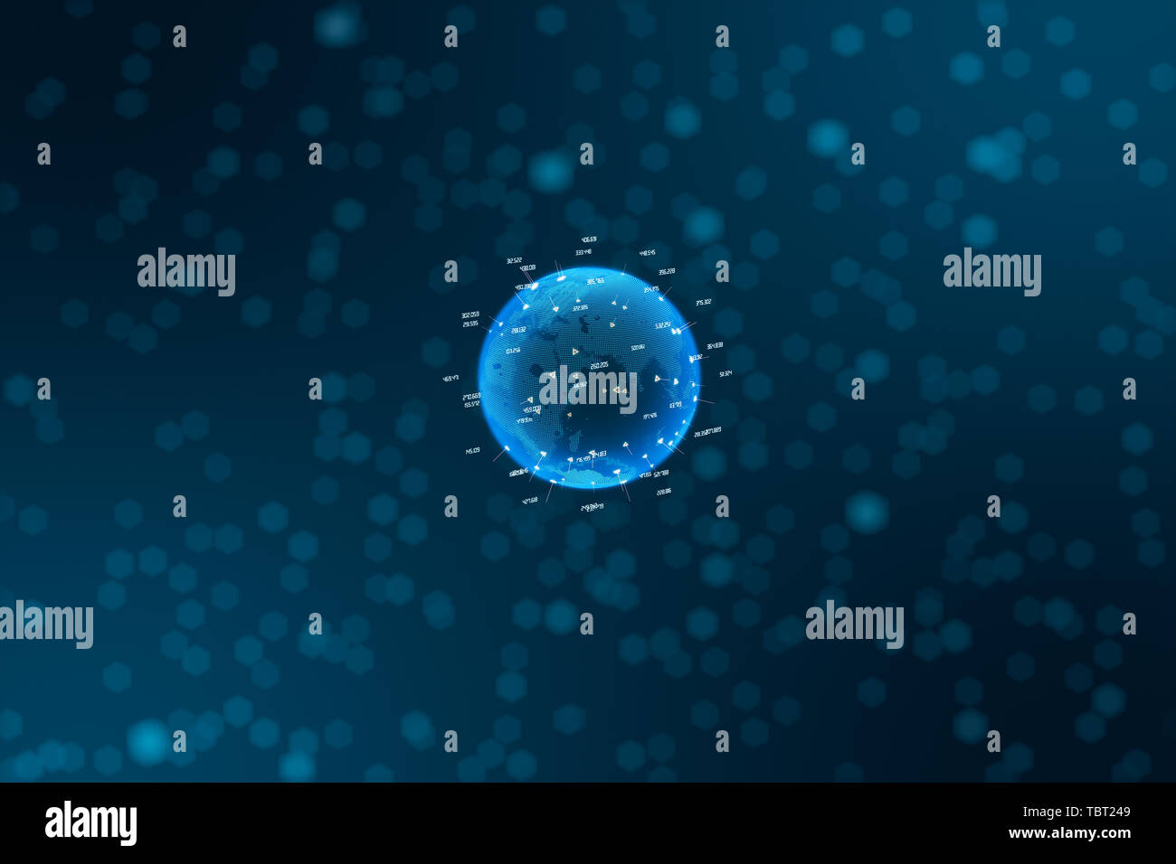 Three-dimensional rendering, global big data concept Stock Photo - Alamy