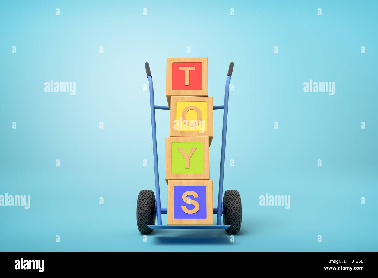 3d rendering of colorful alphabet toy blocks showing 'TOYS' sign on a ...
