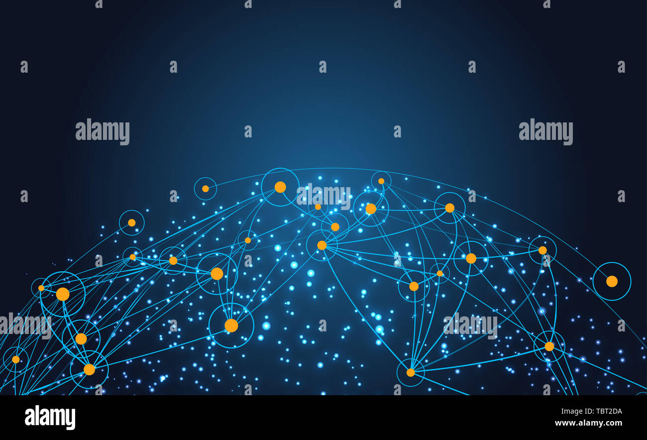 Dot line connected abstract sphere. Big data concept design Stock Photo ...