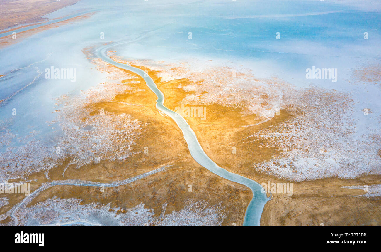 Aerial photographs of frozen rivers Stock Photo - Alamy
