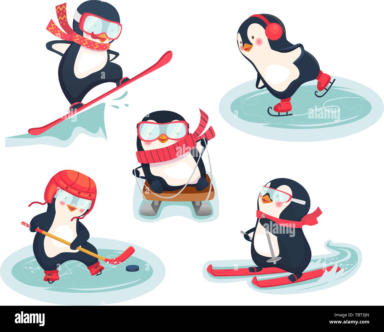 Ice skating penguins Stock Vector Images - Alamy