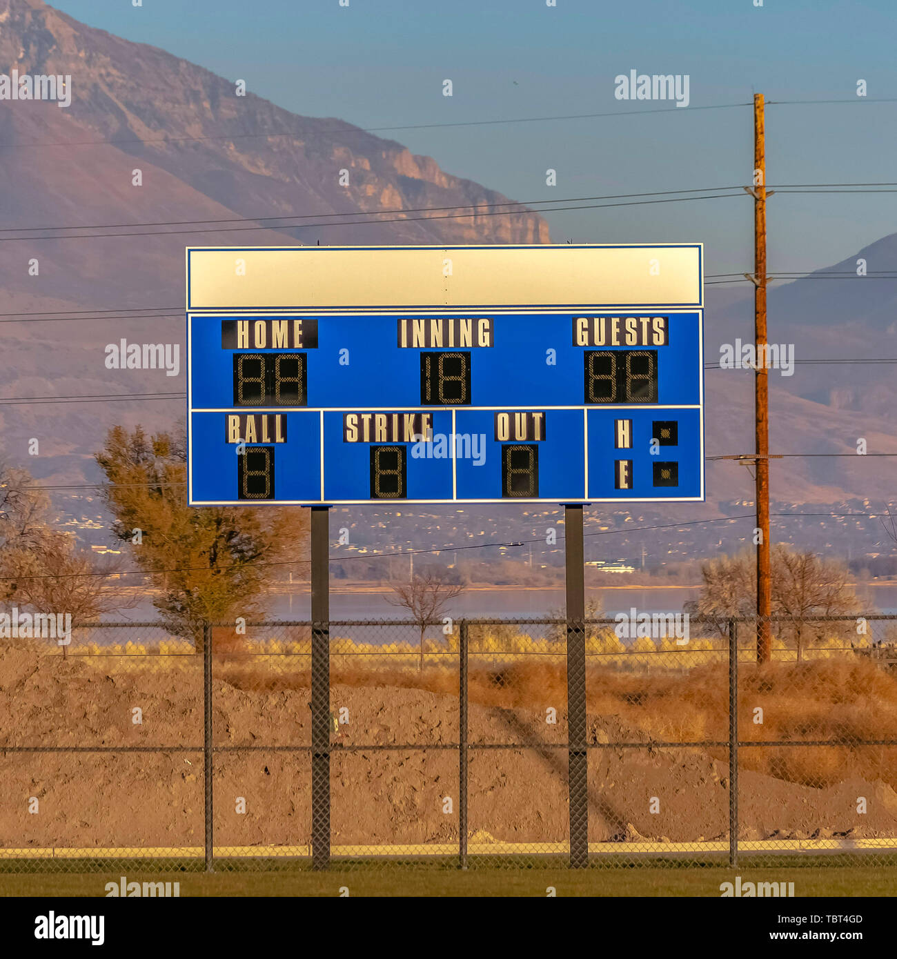 Blue baseball scoreboard hi-res stock photography and images - Alamy