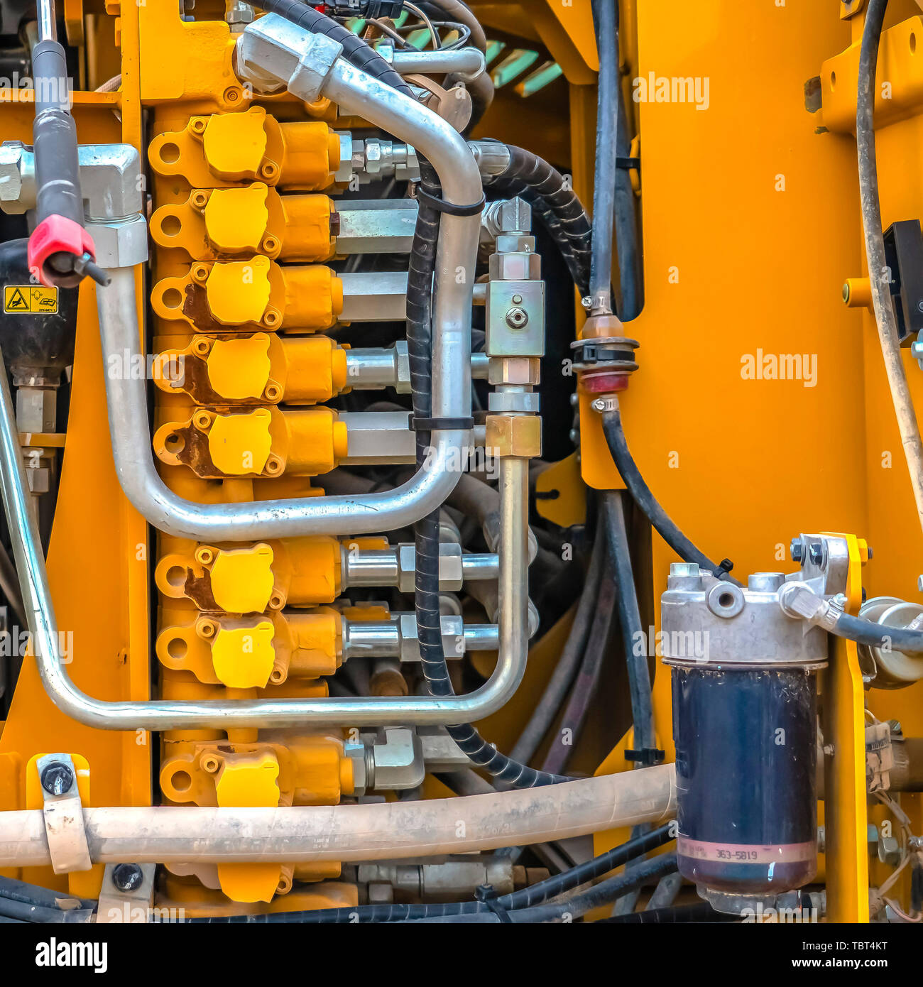 Square frame Details of the engine which gives power to a construction ...