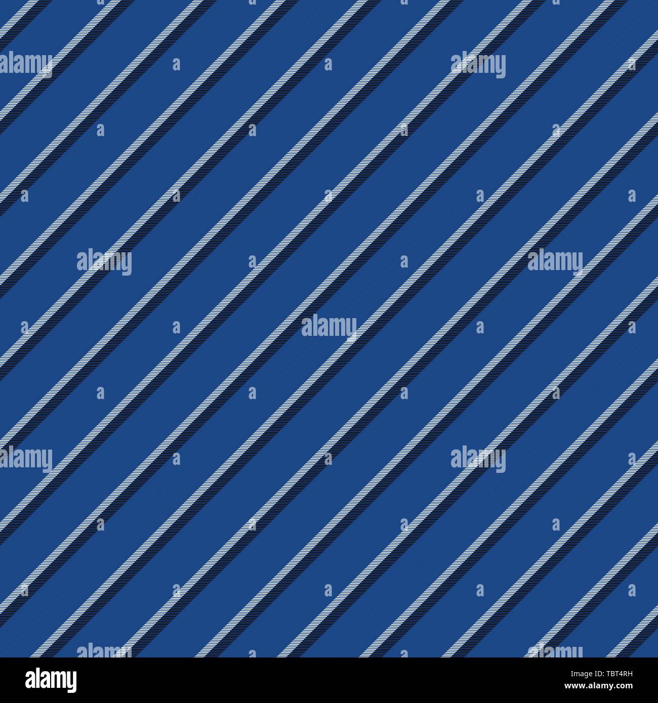Blue striped background diagonal fabric texture. Vector illustration ...