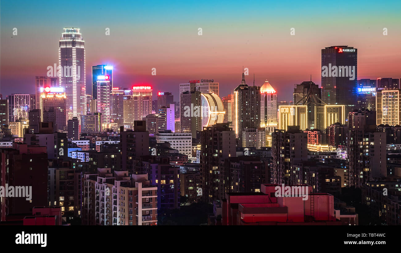 Night view of Shenyang city, Shenyang city building Stock Photo - Alamy