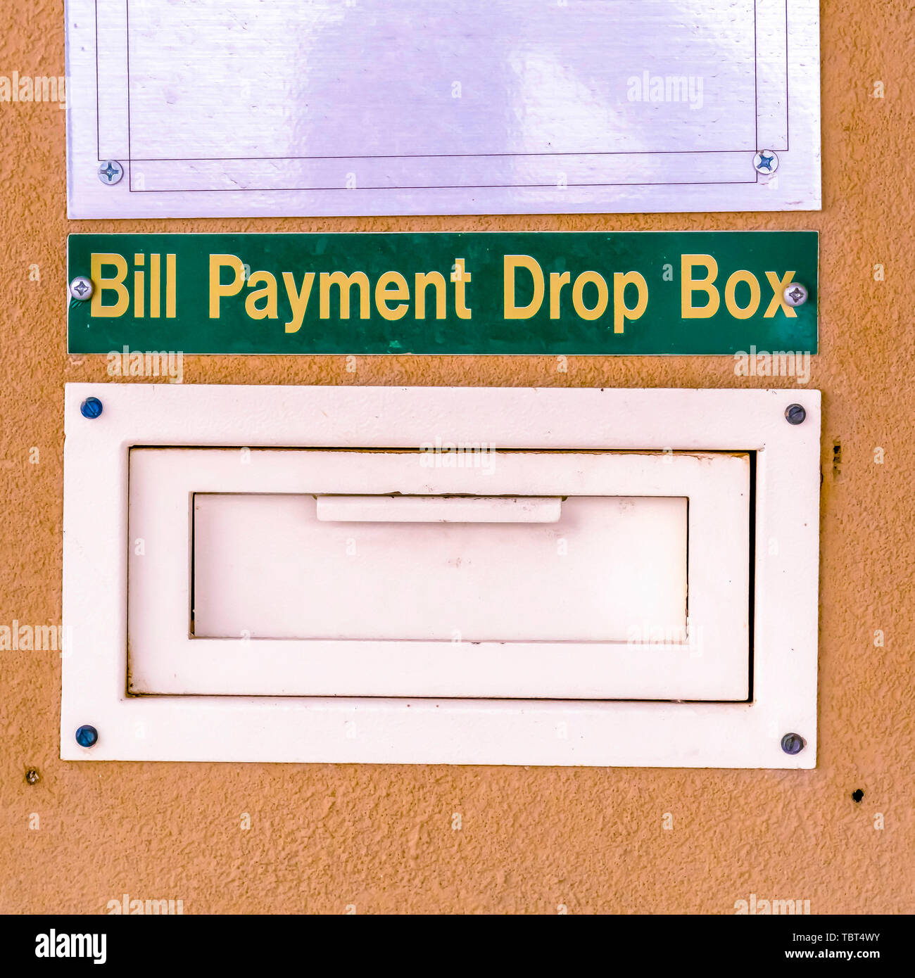 Square Bill Payment Drop Box on a wall for residents or businesses to ...