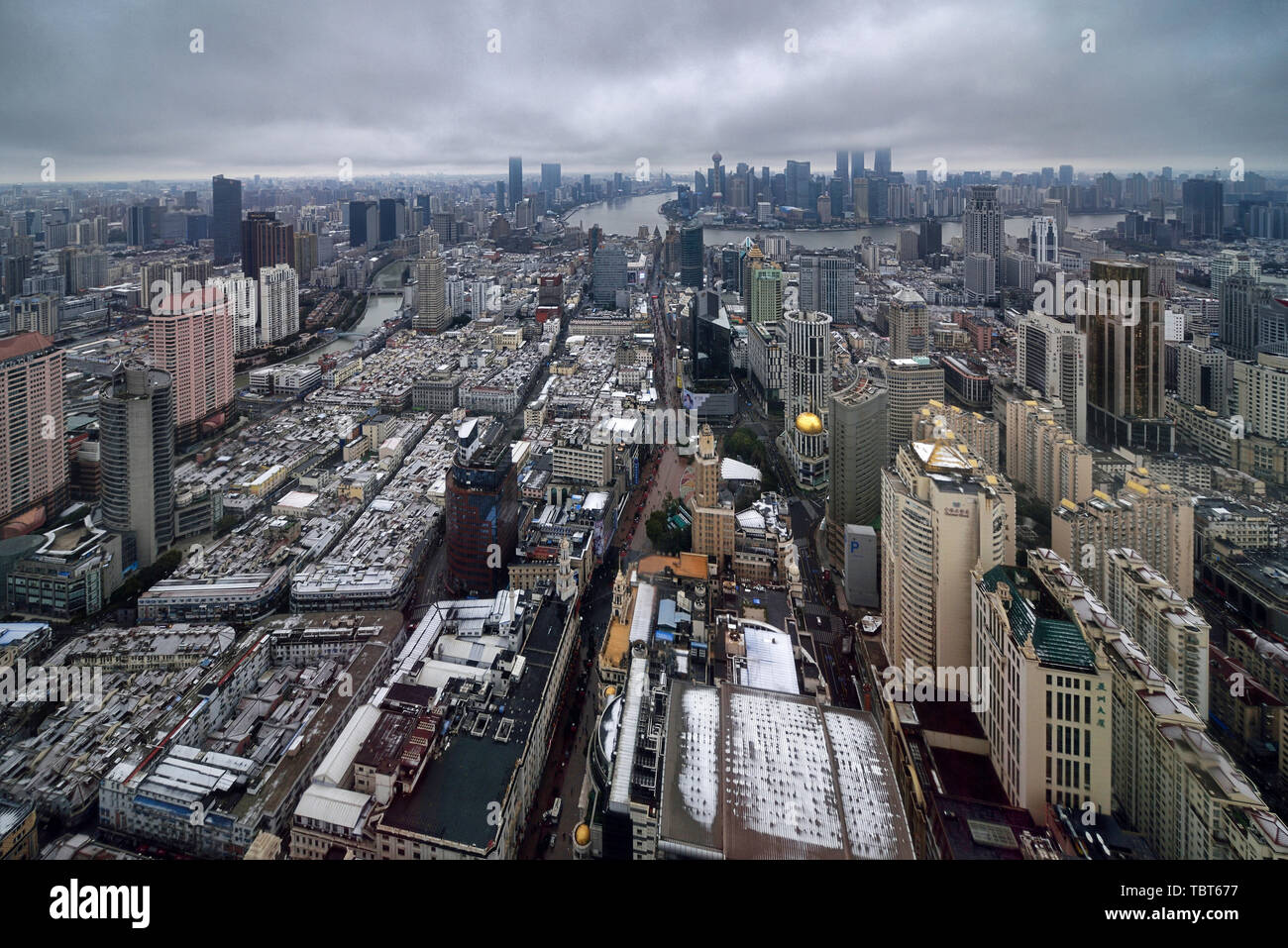 Architectural Scenery of Shanghai Wind and Snow City Stock Photo - Alamy