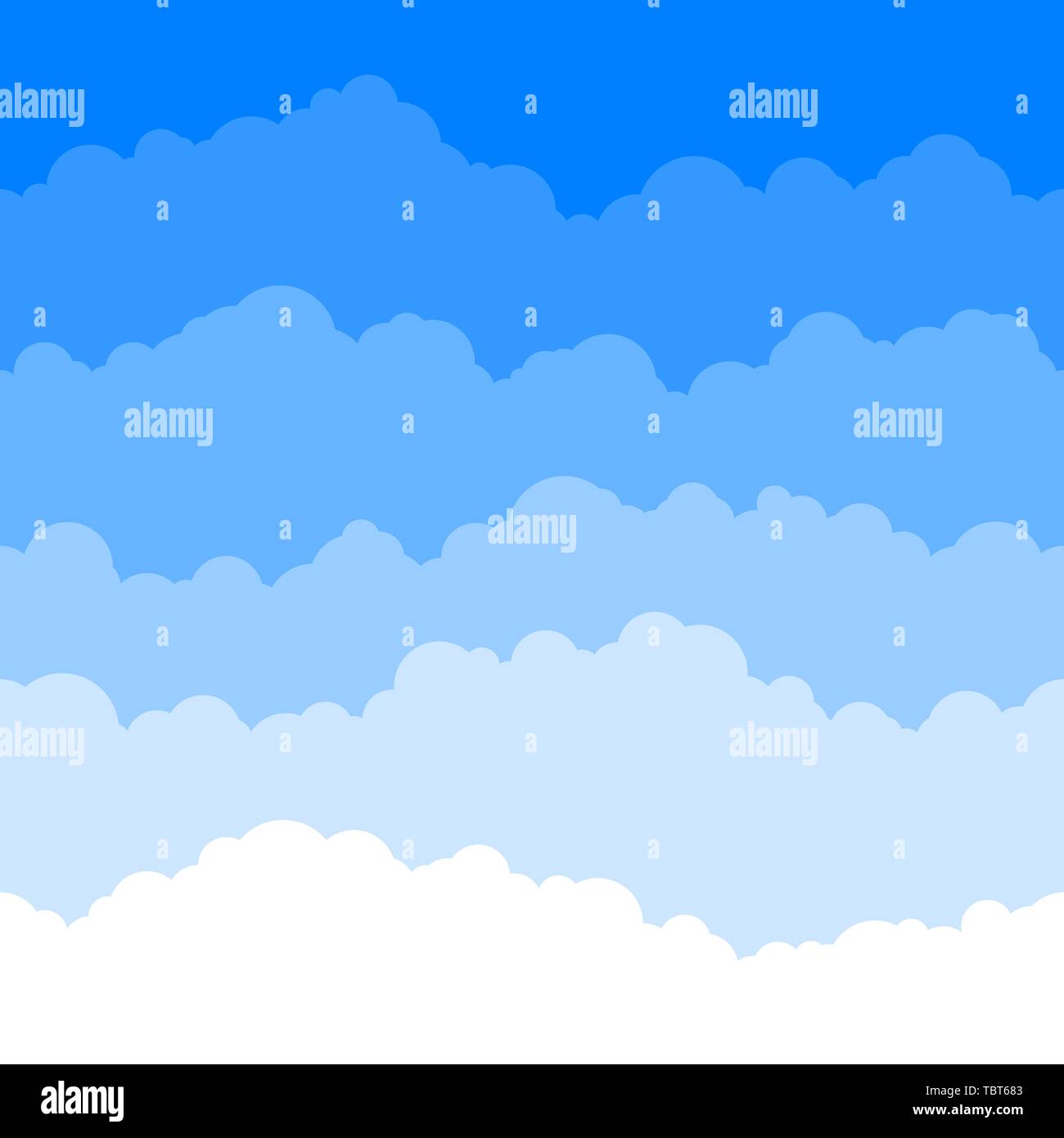 Horizontal seamless clouds. Skyline repeat texture. Sky background ...