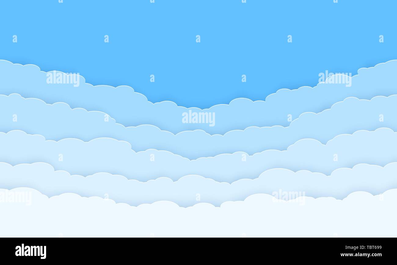 Horizontal seamless clouds. Skyline repeat texture. Paper clouds ...