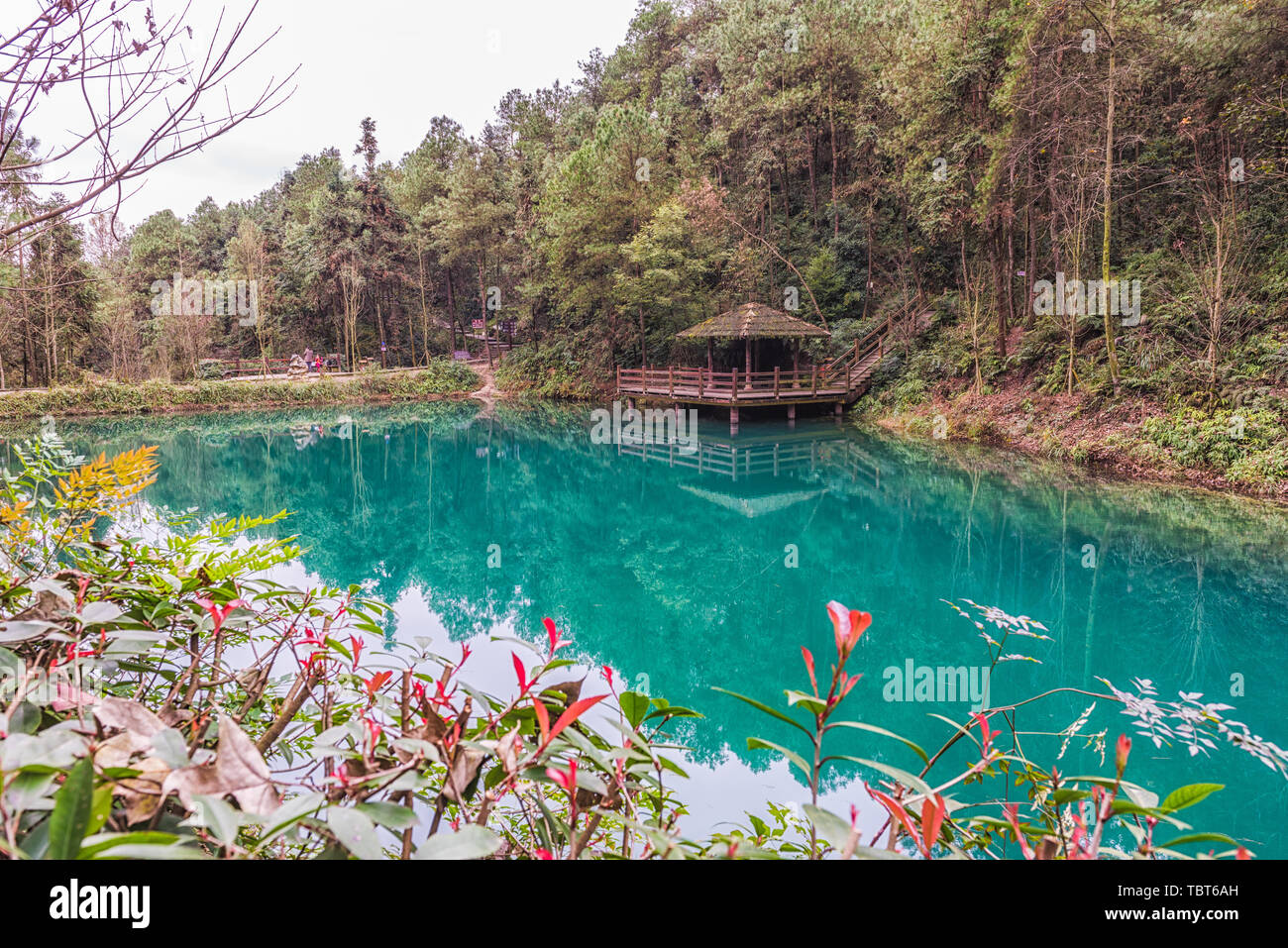 Scenery of Jiufeng Yaochi, Jiufengshan, Xiaojiuzhai, Chongqing Stock ...