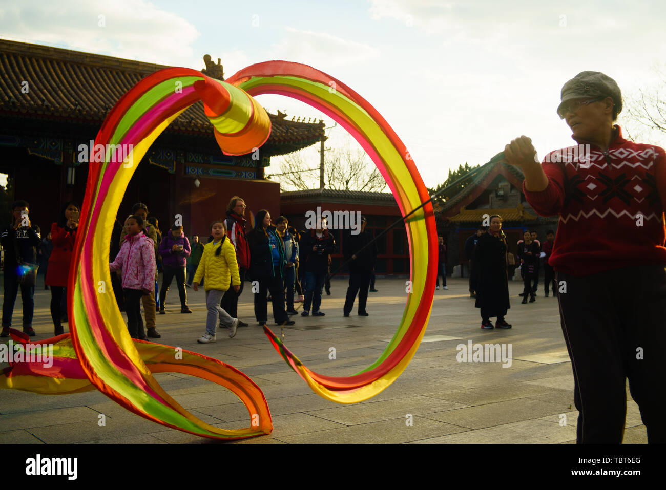 The silk dance in the square Stock Photo - Alamy