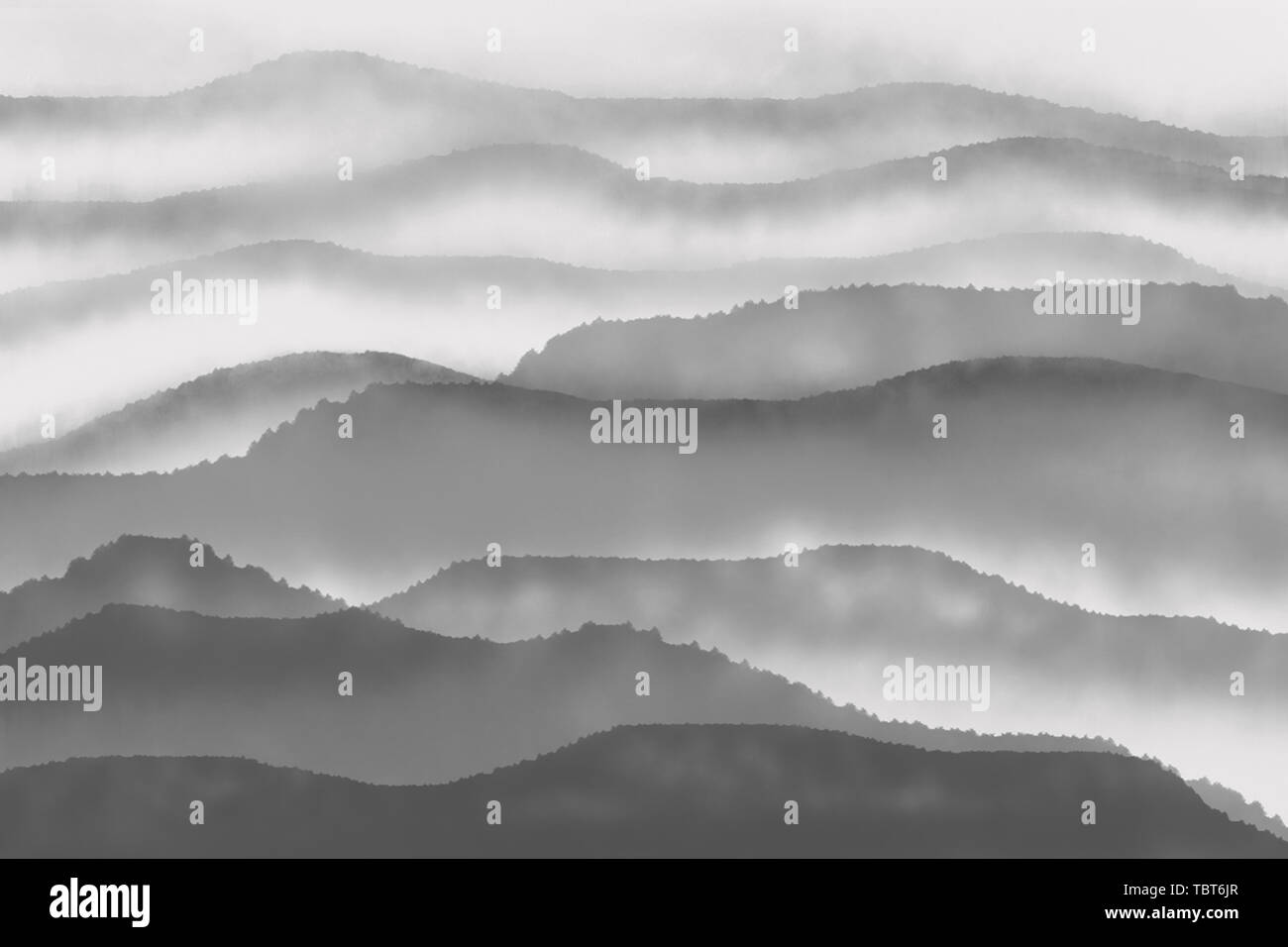Chinese wind, ink landscape painting Stock Photo - Alamy