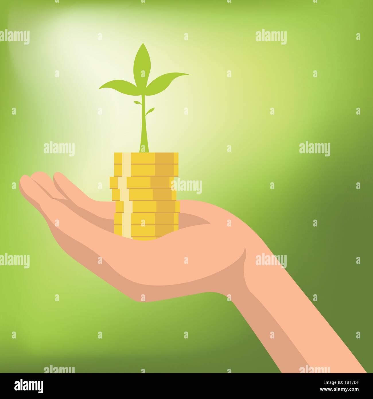 Grow money illustration Stock Vector Images - Alamy