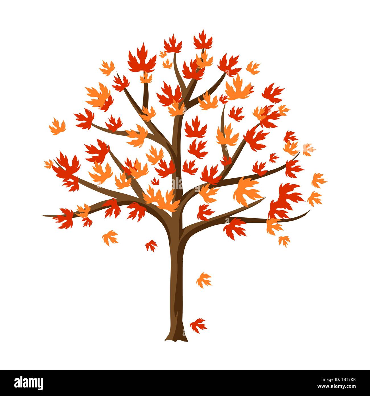 Stylized Autumn Tree Drawing