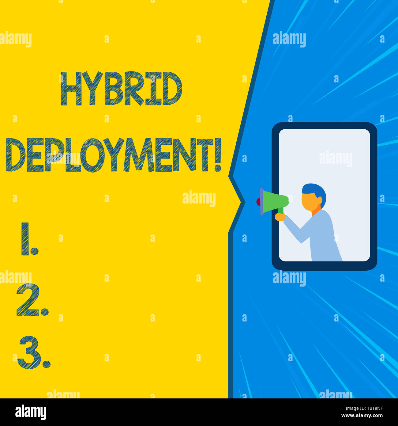 Word writing text Hybrid Deployment. Business photo showcasing a ...
