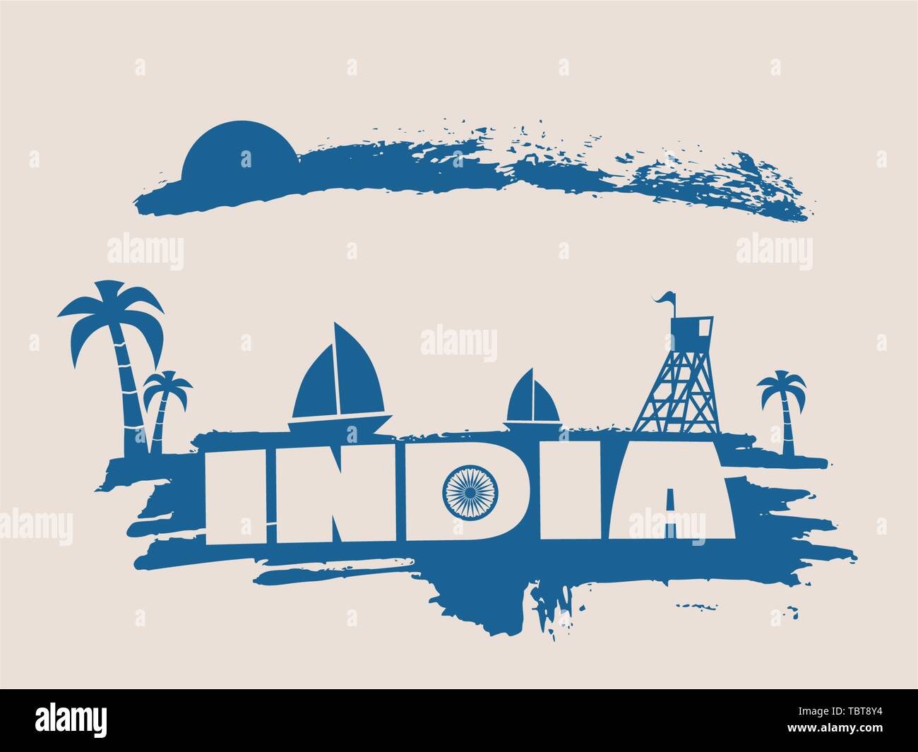 India travel poster vintage Stock Vector Images - Alamy